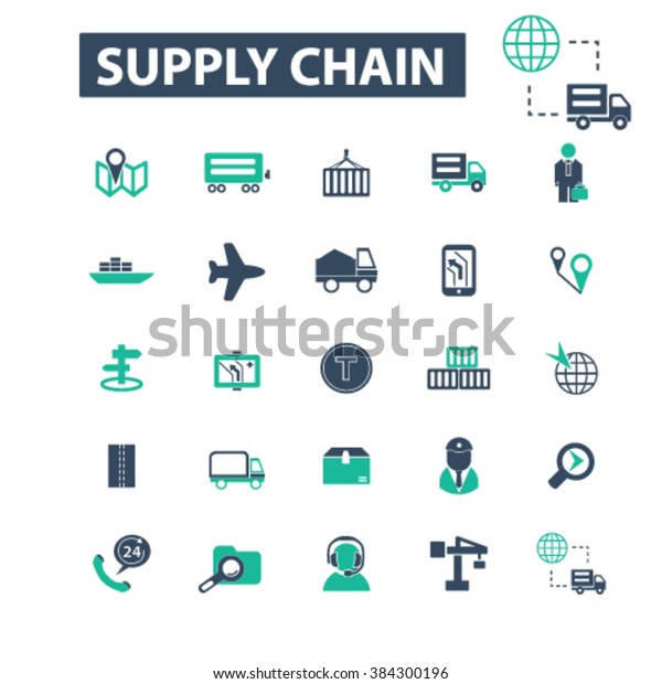 Supply Chain Icons Stock Vector (Royalty Free) 384300196 | Shutterstock