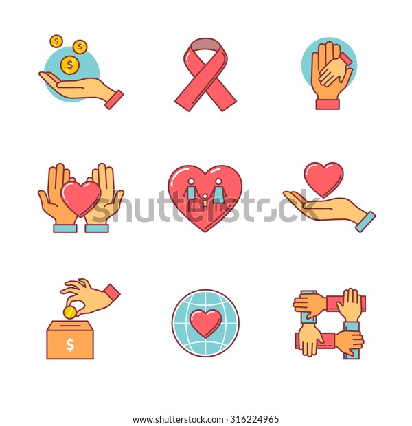 Support Care Icons Thin Line Set Stock Vector (Royalty Free) 316224965