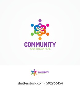 Support Community Logo Consisting Team People Stock Vector (Royalty ...
