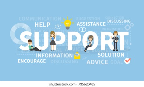 Support Concept Illustration Idea Advice Help Stock Vector (Royalty ...