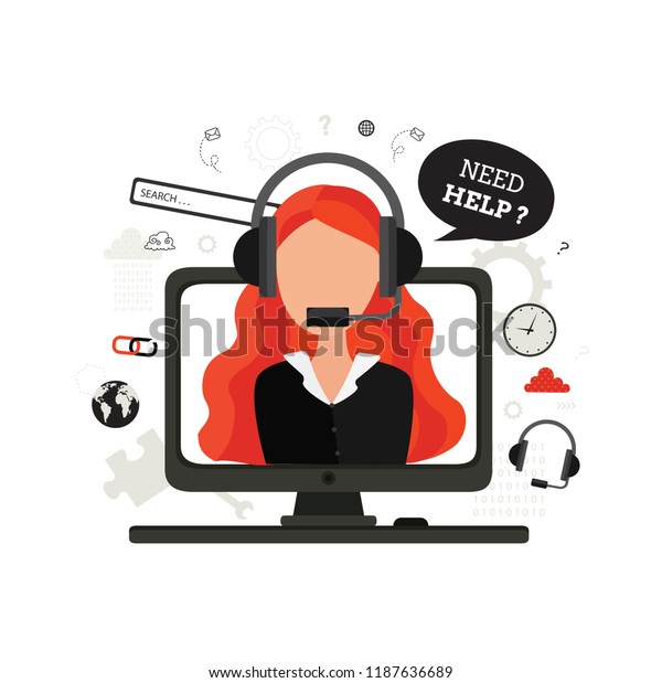 Support Concept Modern Flat Illustration Woman Stock Vector (Royalty ...