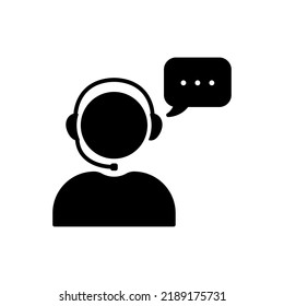 Support Customer Service Silhouette Icon Online Stock Vector (Royalty ...