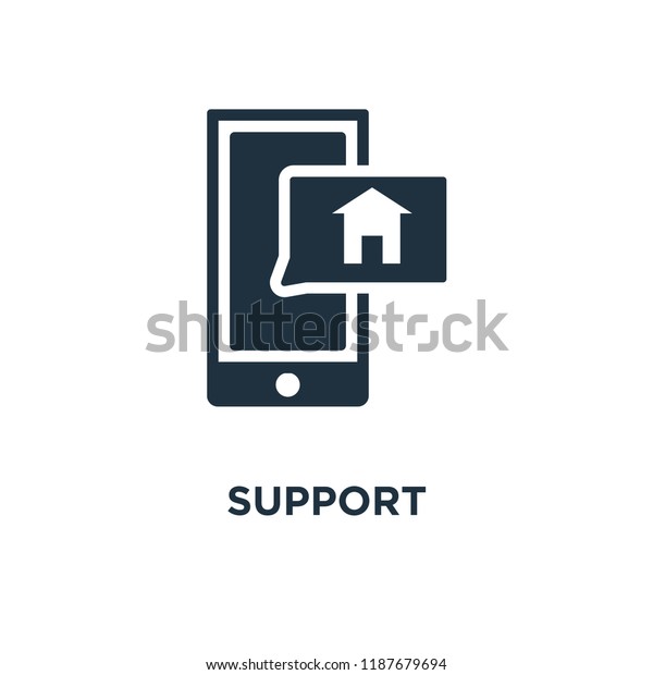 Support Icon Black Filled Vector Illustration Stock Vector (Royalty ...