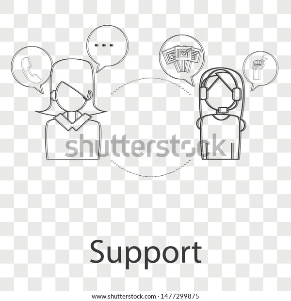 Support Icon On Transparency Background Vector Stock Vector (Royalty ...