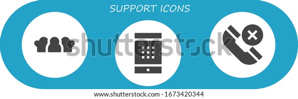 Support Icon Set 3 Filled Support Stock Vector (Royalty Free ...