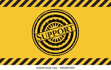 Support Inside Warning Sign Black Grunge Stock Vector (Royalty Free ...