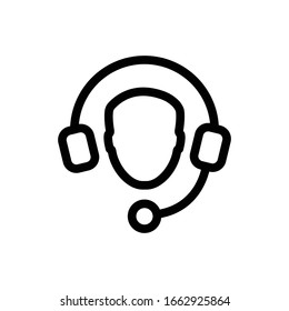 Support Line Icon On White Background Stock Vector (Royalty Free ...