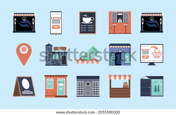 Support Local Business Icon Set Stock Vector (Royalty Free) 2055500300 ...