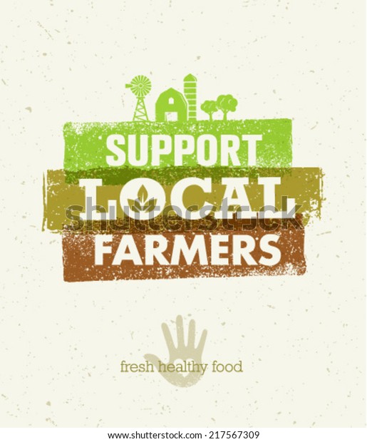 Support Local Farmers Creative Organic Eco Stock Vector (Royalty Free ...