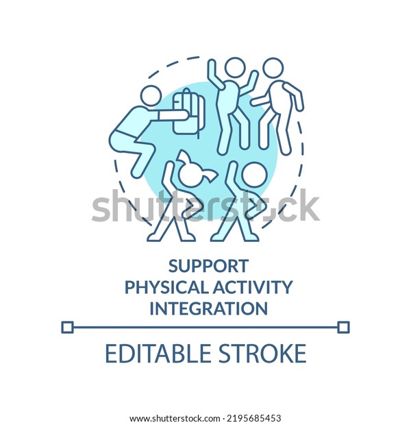Support Physical Activity Integration Turquoise Concept Stock Vector ... Support Physical Activity Integration Turquoise Concept Stock Vector ...
