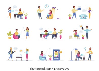 Different People Line Art Vector Set Stock Vector (Royalty Free) 1574466718