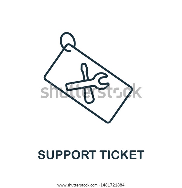 Support Ticket icon. Thin outline style design from web hosting icons ...