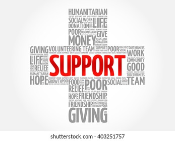 Support Word Cloud Collage Cross Concept Stock Vector (Royalty Free ...
