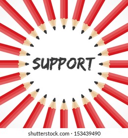 Support Word Pencil Background Stock Vector Stock Vector (Royalty Free ...
