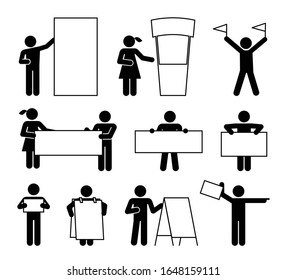 Supporters Holding Slogans Flags Icon Set Stock Vector (Royalty Free ...