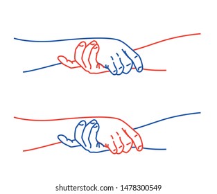 Supporting Each Other Modern Line Art Stock Vector (Royalty Free ...