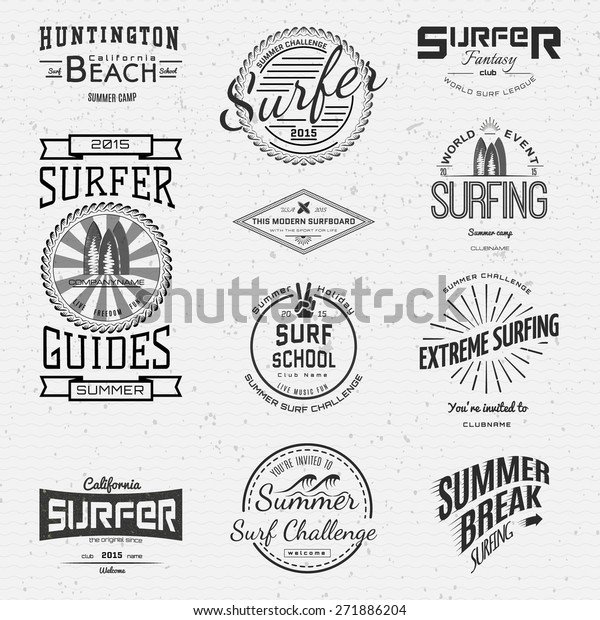 Surf Badges Logos Labels Any Use Stock Vector (Royalty Free) 271886204 ...