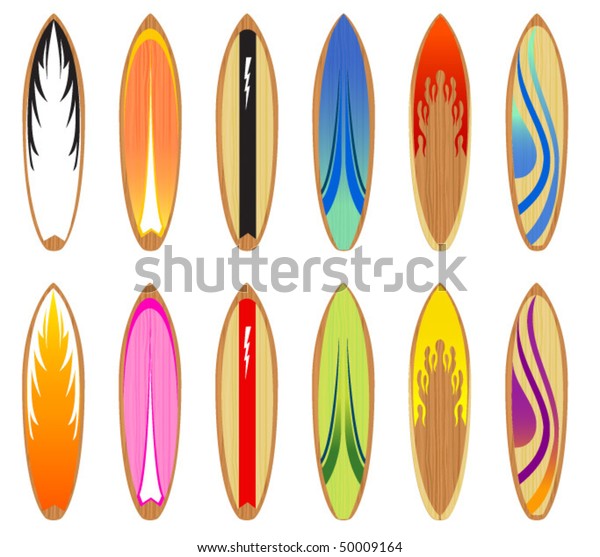 Surf Board Designs Set 2 Stock Vector (Royalty Free) 50009164