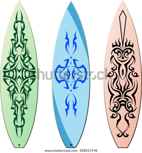 Surf Board Graphics Stripe Vinyl Ready Stock Vector (Royalty Free ...