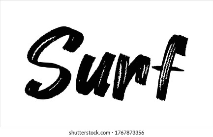 Surf Brush Writing Typographic Text On Stock Vector (Royalty Free ...