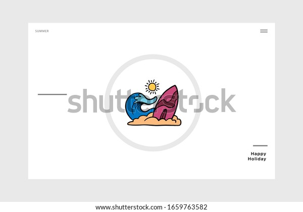 Surf Icon Design Summer Beach Themes Stock Vector (Royalty Free ...
