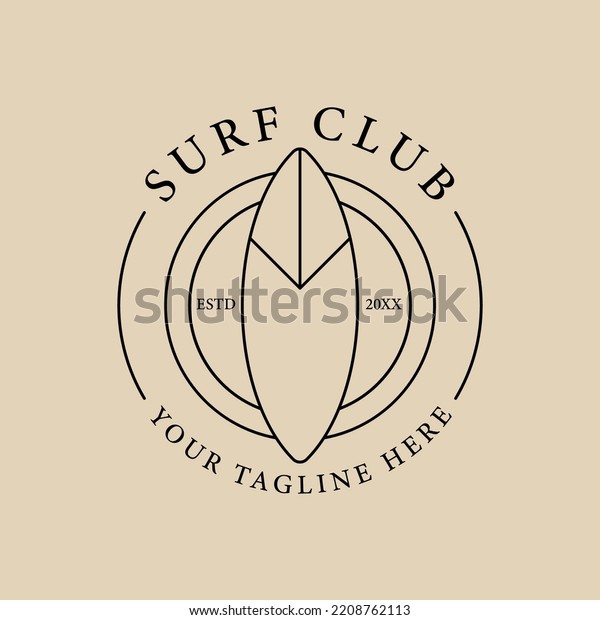 Surf Line Art Logo Icon Symbol Stock Vector (Royalty Free) 2208762113 ...