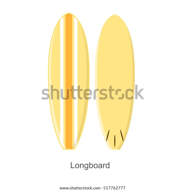 Surf Longboard Shape Equipment Surfing Color Stock Vector (Royalty Free ...