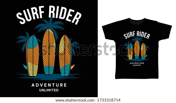 Surf Rider Design Vector Surfboard Illustration Stock Vector (Royalty ...