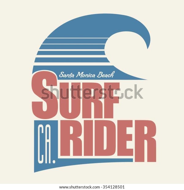 Surf Rider Typography Tshirt Graphics Vectors Stock Vector (Royalty ...