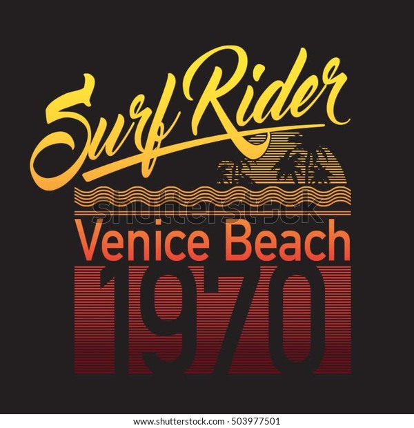 Surf Rider Typography Tshirt Graphics Vectors Stock Vector (Royalty ...