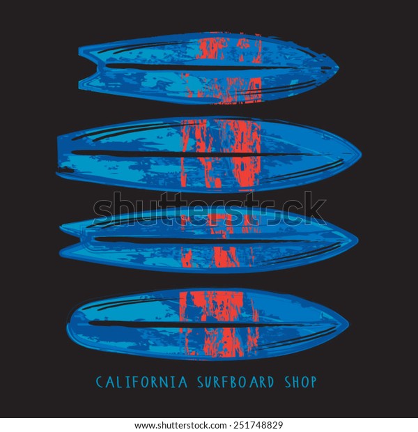 Surf Shop Typography Tshirt Graphics Vectors Stock Vector (Royalty Free ...