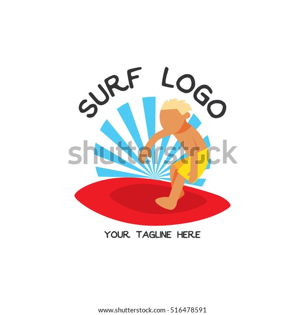 Surf Sticker Design Cartoon Surf Boy Stock Vector (Royalty Free ...