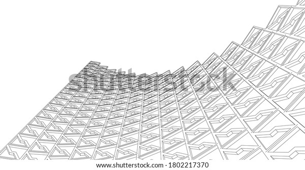 Surface Design Curved Shape 3d Graphics Stock Vector (Royalty Free ...