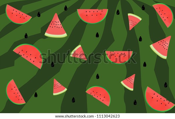 Surface Red Watermelon Seed This Kind Stock Vector (Royalty Free ...