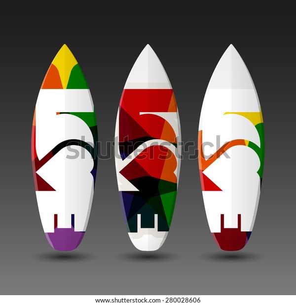 Surfboard Design Templates Abstract Love Label Stock Vector (Royalty ...