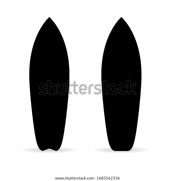 Surfboard Set Black Color Art Illustration Stock Vector (Royalty Free ...