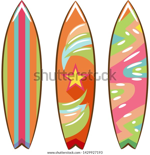 Surfboard Vector Graphic Design Clipart: เวกเตอร์สต็อก (ปลอดค่า ...