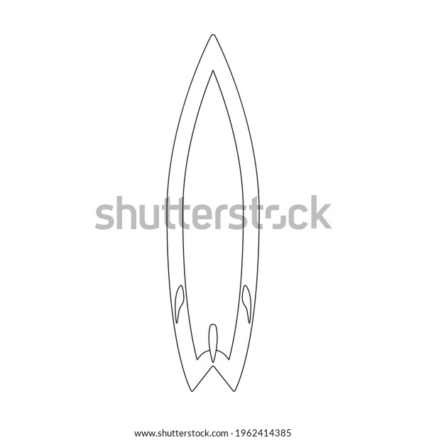 Surfboard Vector Outline Icon Vector Illustration Stock Vector (Royalty ...