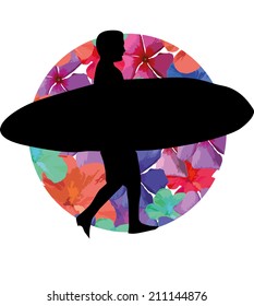 Surfer Flower Vector Art Stock Vector (Royalty Free) 211144876 ...