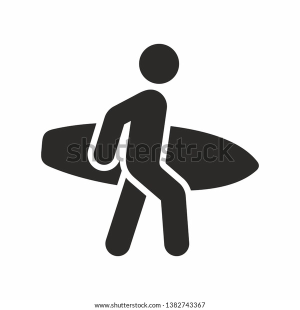 Surfer Icon Isolated On White Background Stock Vector (Royalty Free ...