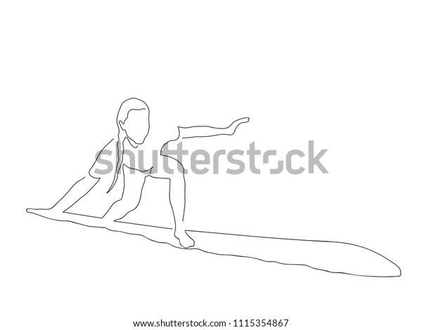 Surfer Line Drawing Vector Illustration Design Stock Vector (Royalty ...