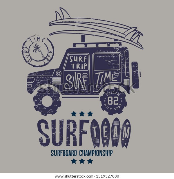 surfing artwork for clothing, surf vector