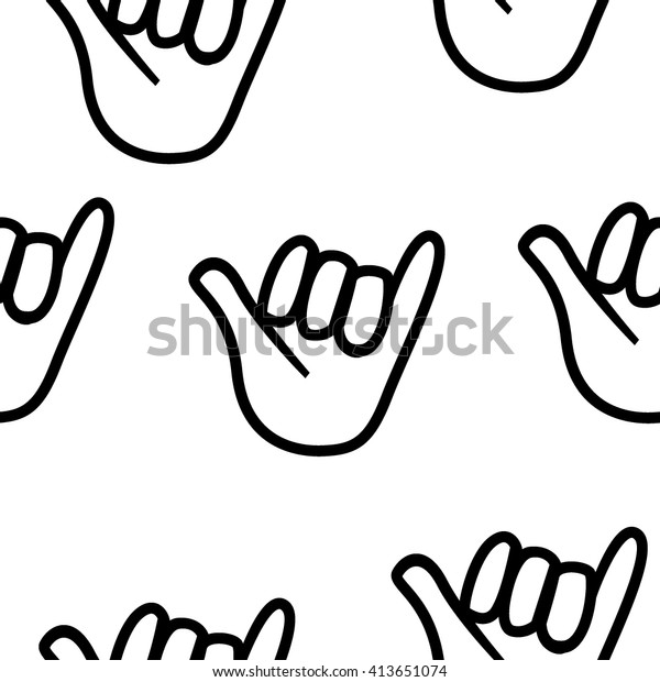 Surfing Hand Symbol Stock Vector (Royalty Free) 413651074