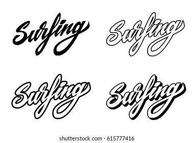Surfing Lettering Set Stock Vector (Royalty Free) 615777416 | Shutterstock