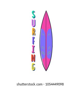 Surfing Print Surfboard Vector Surfing Hand Stock Vector (Royalty Free ...