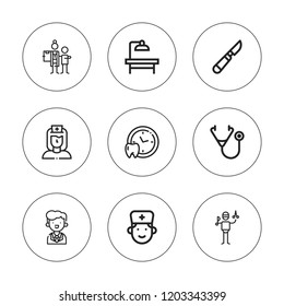 Surgeon Icon Set Collection 9 Outline Stock Vector (Royalty Free ...