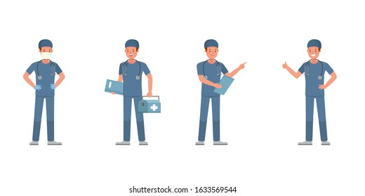 Surgeon Man Character Vector Design Presentation Stock Vector (Royalty ...