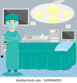 Surgeon Operating Room Cartoon Vector Stock Vector (Royalty Free ...