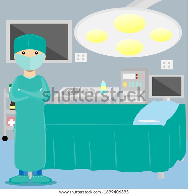 Surgeon Operating Room Cartoon Vector Stock Vector (Royalty Free ...