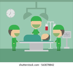 Surgeon Team Operating Roomvector Illustration Stock Vector (Royalty ...